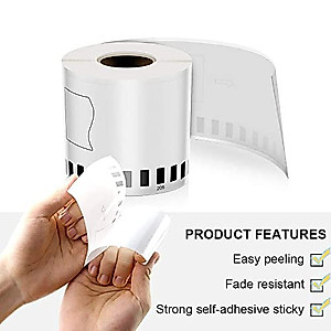 Airmall Compatible Brother DK-2205 Continuous Paper Labels (2.4" X 100 Ft.) White Shipping Address Label Rolls for Brother QL-800 QL-810W QL-820NWB QL-1060N Label Printers, 8 Rolls + 1 Frame