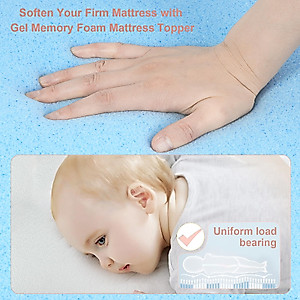 Bassinet Mattress Topper, Gel Memory Foam Mattress with Removable Cover Fit for Jimglo/ANGELBLISS 3 in 1 Baby Bassinet (33" x 19"), BabyBond, KoolerThings, Cowiewie and Ihoming Bassinet, Soft Mattress