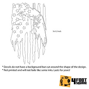 Patriotic American Flag Eagle Decal - Sticker Bomb Vinyl Decal for Car Truck, Computer, Anywhere! Premium 6 Year Outdoor Vinyl (Black, 1)