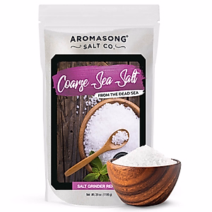 100% Natural Sea Salt, Coarse Grain, Large Bulk 2.43 Lb. Resealable Bag, Pure & Natural Sun Dried Dead Sea Salt, Unrefined, Gluten Free, Grinder Refill Sea Salt For Daily Cooking & Pickling Salt