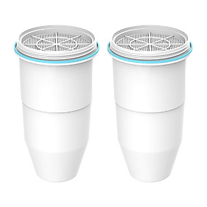 AQUA CREST 6-Stage Replacement Water Filters, Replacement for ZR-017 Pitcher Filters and Dispenser Filters, Reduce TDS, 98% Chlorine, Bad Taste and Odor, 2 Packs, Model No.:AQK-CF23B