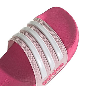 adidas Adilette Shower Slide Sandal, Clear Pink/White/Lucid Pink, 3 US Unisex Little Kid