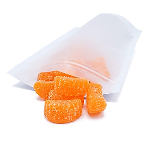 QQ Studio Pack of 100 Translucent Front Matte White Poly Plastic Resealable Bags (8.4oz (6" x 9"), White Stand-Up Pouch)