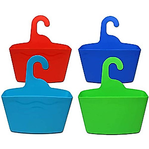 Zelica Storage Basket Caddy with Hook | Stackable Neon Plastic Baskets | Hang on Doors, in Closets, Showers, and More