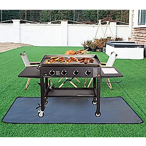 Marvonovo Grill Mats for Outdoor Grill, 60 x 48 Inches Fireproof Mat for Under Fire Pit, Double-Sided Oil-Proof Mats for Fire Pit, Glass Fibre Fire Pit Mat for Charcoal, Gas Grills, Smokers, BBQ