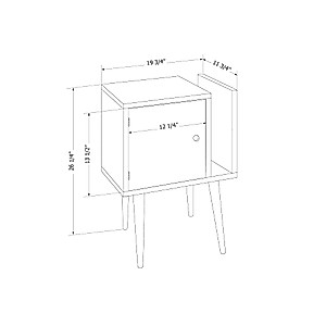South Shore Kodali Solid End Table with Storage, Natural Wood
