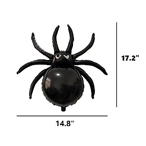 17.2" Halloween Black Spider balloons - 12Pcs Mini Spiders Foil Balloon for Halloween Decoration Day of Death New Year Birthday Spooky Party Supplier