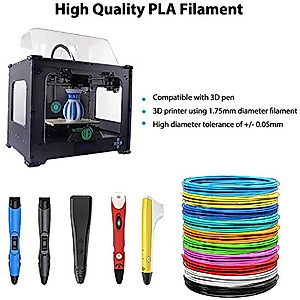 3D Pen Filament Refills 20Colors/320ft - PLA Filament 1.75mm Smooth Printing for Both 3D Printing Pen and 3D Printer - Each Color 16ft