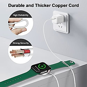 𝟮𝟬𝟮𝟯 𝐔𝐩𝐠𝐫𝐚𝐝𝐞𝐝 for Apple Watch Charger Magnetic Fast Charging Cable [Portable] Magnetic Wireless Charging Compatible with iWatch Series Ultra/8/7/6/SE/SE2/5/4/3/2/1-[3.3FT] White