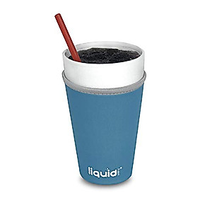 Grand Fusion Frapp-Wrap Coffee Cup Holder, Drip-Proof and Reusable Hot and Iced Coffee Sleeve for Travel, No Sweating Condensation on Papers or Desks, Comfortable on Hands, Light Blue