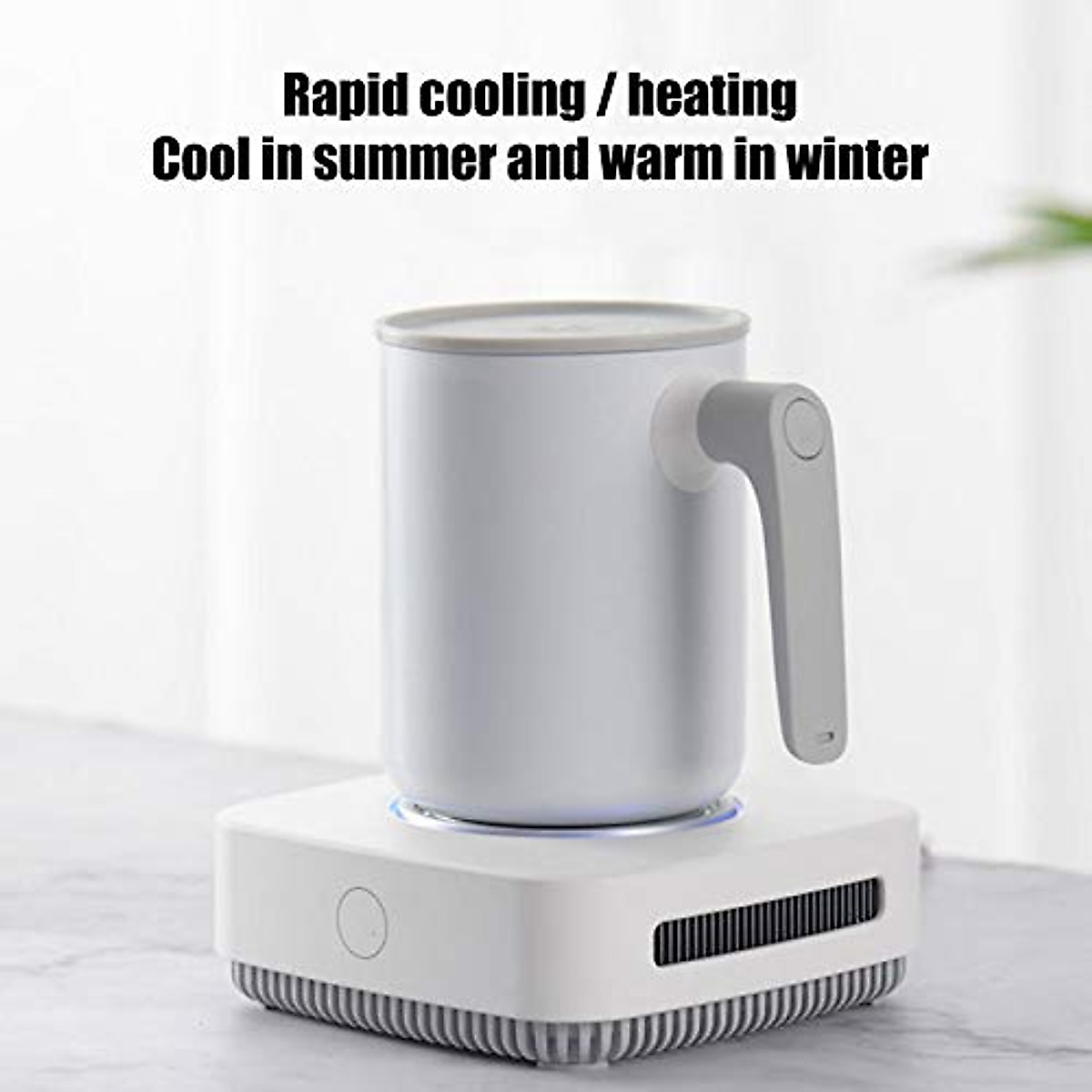 Sutinna Coffee Mug Warmer Cooler, Desktop Electric Heating Cooling Cup Mat 2 IN 1 Smart Coffee Heater Cooler with Mug Cup for Beer, Coffee, Beverages, Milk default