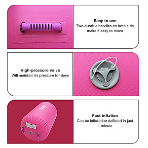 PPXIA Gymnastics Air Roller Air Barrel Inflatable Tumbling Mat, Tumble Track Backhandspring Mat Gymnastic Equipment with Pump for Yoga Training Cheerleading Home Use