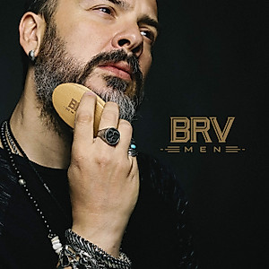 25+ Years, BRV MEN Natural Firm Boar Bristles Beard Brush. The Ideal Gift For Men (Beechwood)