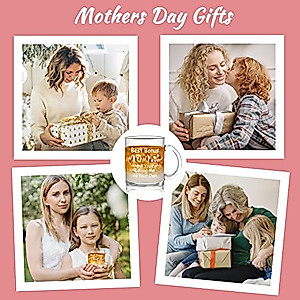 DAZLUTE Mothers Day Gifts for Stepmom, Best Bonus Mom Ever Clear Coffee Mug for Step Mom Mother in Law Bonus Mom Godmother Second Mom Aunt, Bonus Mom Gifts from Daughter for Birthday Christmas, 11Oz