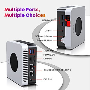 CHUWI LarkBox X Mini PC, AMD Ryzen 7 3750U, 8GB RAM, 256GB SSD, Vega 1 Graphics, Dual 2.5Gbps USB 3.0 Ports, Windows 11