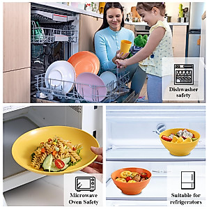 Evanda Plastic Dinnerware Set 28 Piece, Reusable Light Weight Mugs, Bowls, Dishes, Knives, Forks, Spoons for Camping Picnics And Everyday Use, Dishwasher Safe (Mutil Color)