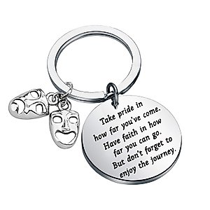 FUSTMW Drama Keychain Theater Gift Comedy Tragedy Masks Keychain Drama Graduation Gifts for Drama Students Actor Actress Gift