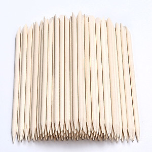 100Pcs Orange Wood Sticks for Nails, HOOMBOOM Double Sided Cuticle Pusher Remover Nail Art Manicure Pedicure Tool for Manicure Pedicure