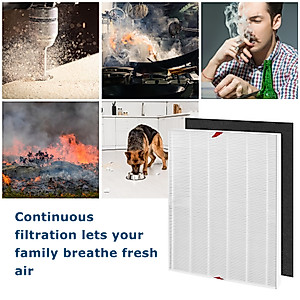 TOMOON C545 Replacement Filter S for Win.ix Air Purifier, C545 HEPA Filter S Set Replace Part No. 1712-0096-00 and 2522-0058-00, 2 x C545 True HEPA Filter + 8 x Activated Carbon Filter