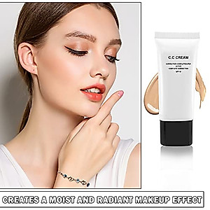 NVLEPTAP CC Cream SPF 43 - Self-Adjusting, Moisturizing & Brightening for Mature Skin, Natural Color, Primer & Concealer