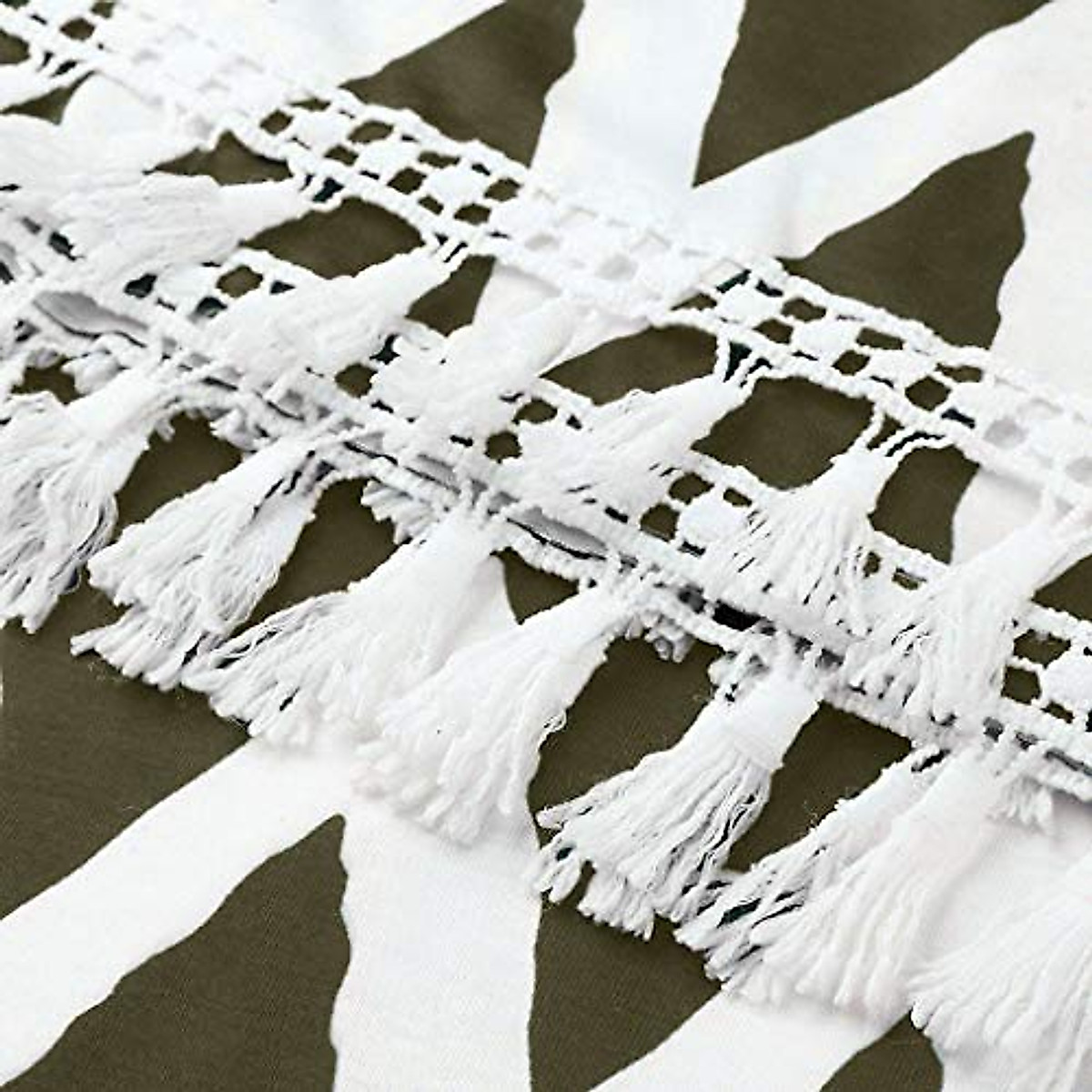 KYLEON Dress for Women Summer Casual Bohemian Off Shoulder Beach Dresses Tassel Swing Mini Short Sundress