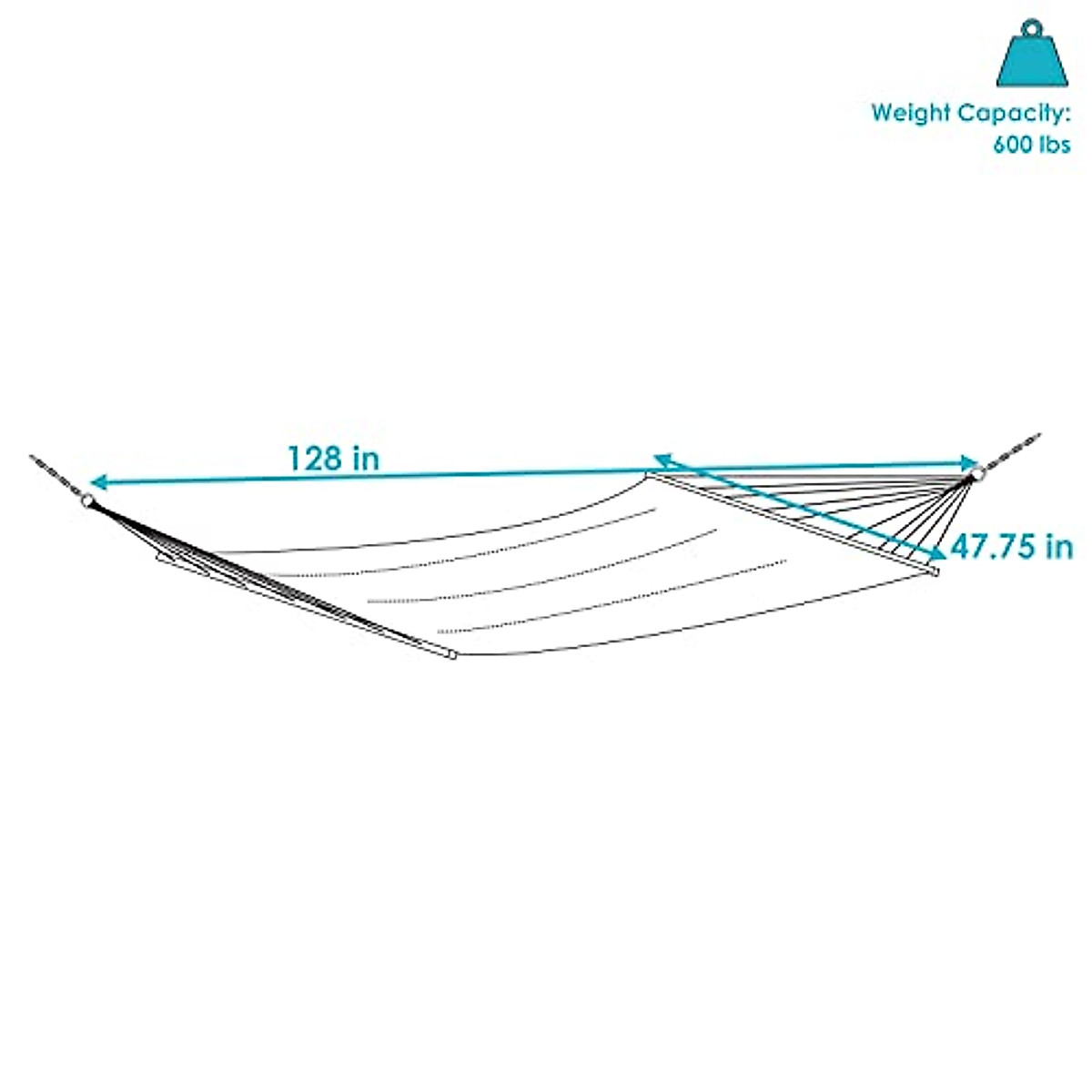Sunnydaze Polyester Rope Hammock, Large Double Wide Two Person with Spreader Bars - for Outdoor Patio, Yard, and Porch - Mocha