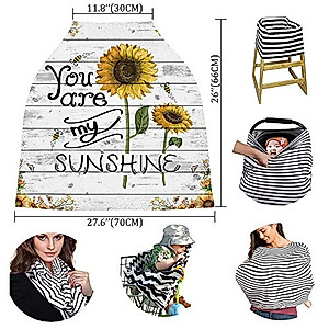 Sunflower Nursing Covers for Breastfeeding Baby Stroller and Car Seat Combo You are My Sunshine Carseat Canopy Baby Cart High Chair Infinity Scarf
