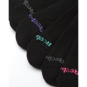 Reebok Women's Socks - 12 Pack Athletic Quarter Crew Socks, Size 4-10, Black
