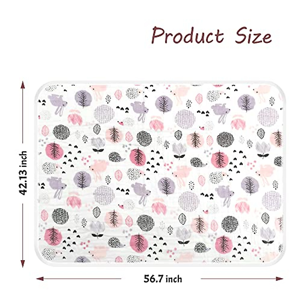 Miracle Baby Muslin Swaddle Blankets Large Cotton Receiving Blanket Nursing Cover 55''x 39''(2 Layers,Rabbit)