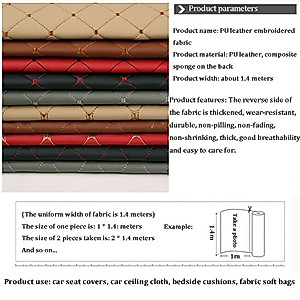 VAKUUM Faux Leather Quilted Leather Diamond Stitch Padded Cushion Linen Wadding Faux Leather Interior Vehicle Upholstery Fabric White Leatherette Fabric (Color : Treasure Blue, Size : 1.4X4m)