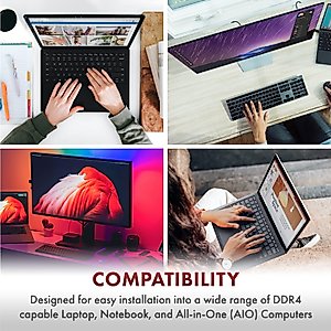 A-Tech 8GB DDR4 2133MHz SODIMM PC4-17000 2Rx8 Dual Rank 260-Pin CL15 1.2V Non-ECC Unbuffered Notebook Laptop RAM Memory Upgrade Module