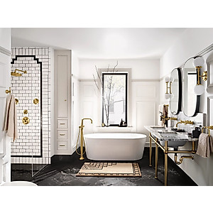 Moen Colinet Brushed Gold Traditional Two-Handle Widespread High-Arc Bathroom Faucet with Cross Handles, Valve Required, TS44103BG