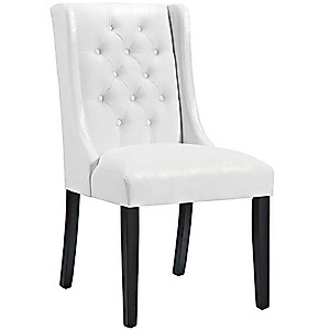 Modway Baronet Vinyl Dining Chair, White