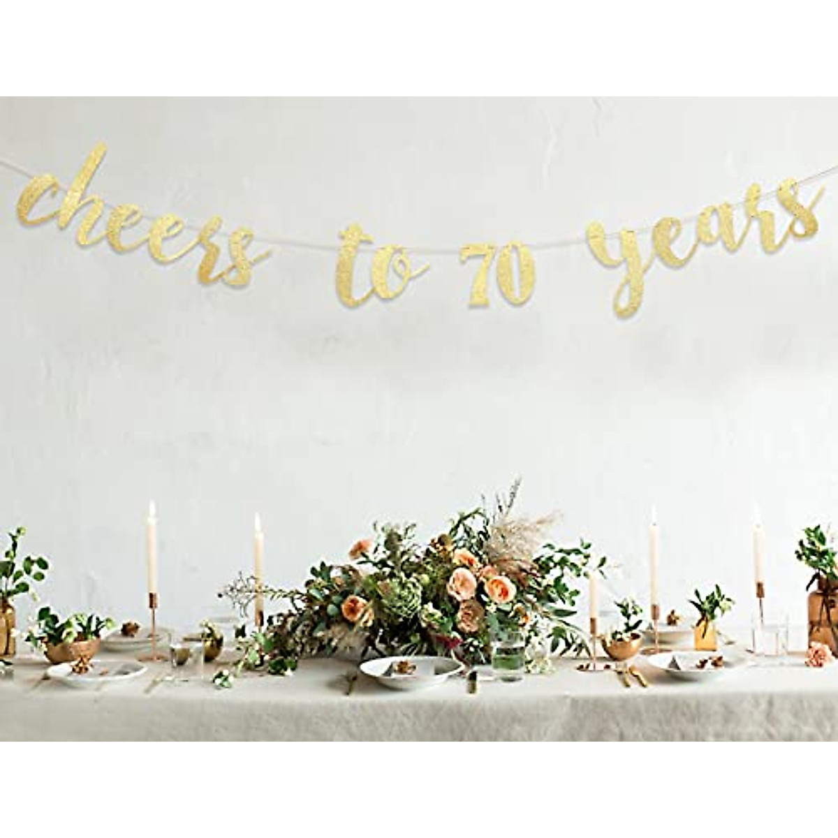 Cheers to 70 Years Banner - 70th birthday banner，happy 70th birthday banner,70th anniversary banner,70th birthday banner for men/women,70 Party Decorations banner