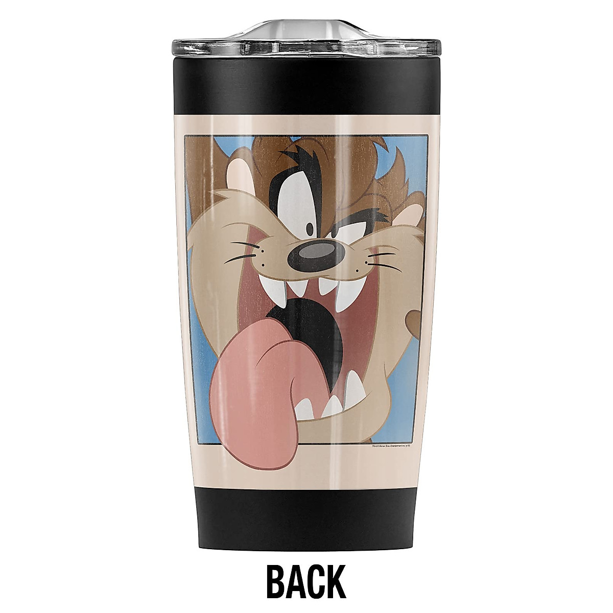 Logovision Looney Tunes Taz Closeup Stainless Steel Tumbler 20 oz Coffee Travel Mug/Cup, Vacuum Insulated & Double Wall with Leakproof Sliding Lid | Great for Hot Drinks and Cold Beverages