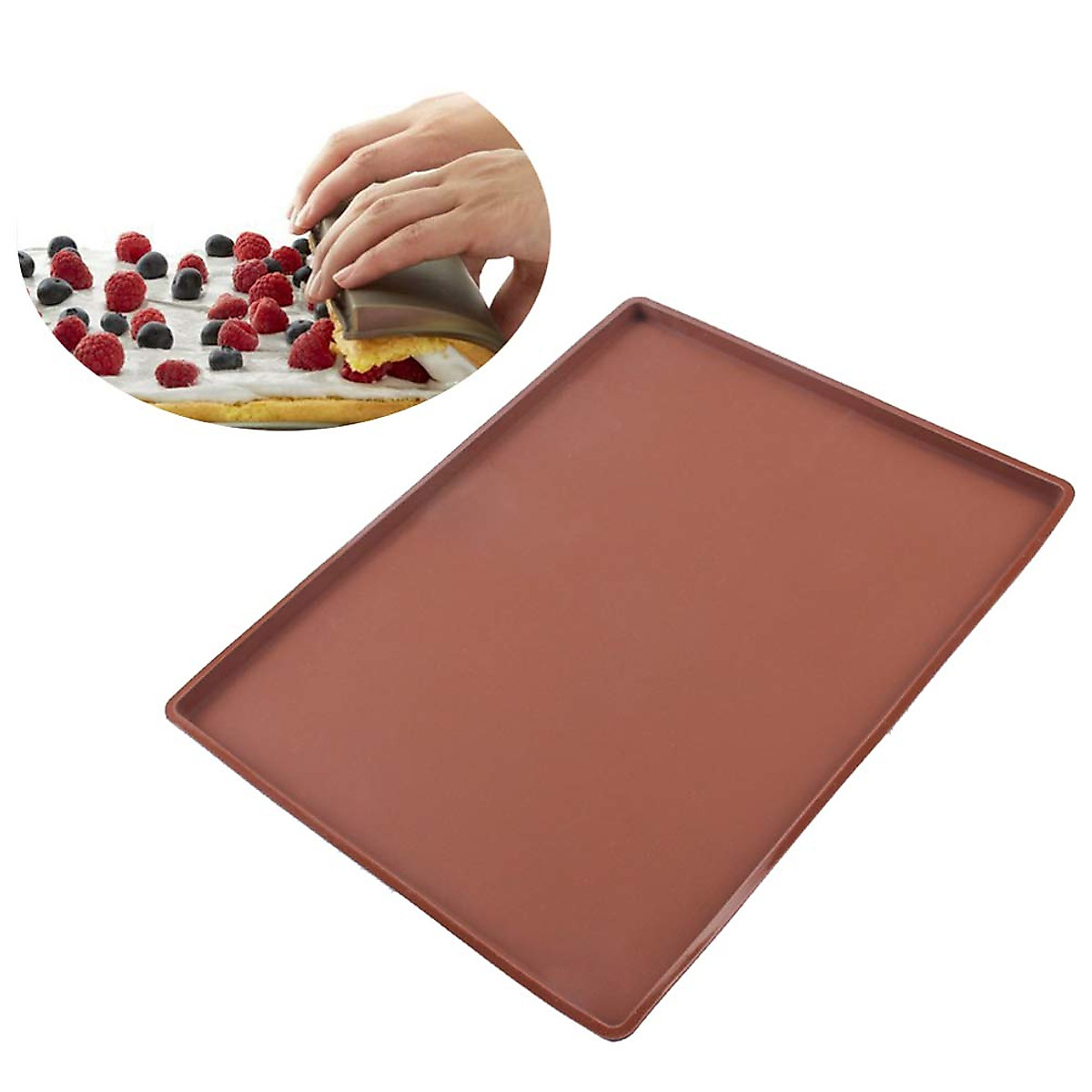 Hemoton Oven-safe Baking Mat Pastry Mat s Cookie Cutters Cookies Mat Baking Tray Pan Cake Mat Pizza Leakproof Mat s Swiss Roll Cake Mat Non Stick Baking Sheet