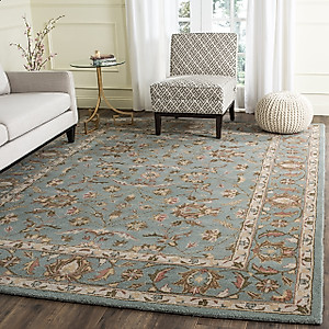 SAFAVIEH Heritage Collection Accent Rug - 3' x 5', Blue & Blue, Handmade Traditional Oriental Wool, Ideal for High Traffic Areas in Entryway, Living Room, Bedroom (HG969A)