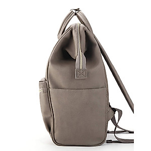 Kah&Kee Leather Backpack for Women and Men 15-inch Laptop Bag | Teacher Professional, Diaper Bag Backpack, Ideal for Work, School, Nurse, College & Travel (Dark Gray, Medium)