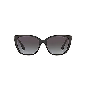 Ralph by Ralph Lauren Women's RA5274 Butterfly Sunglasses, Shiny Black/Grey Gradient, 56 mm