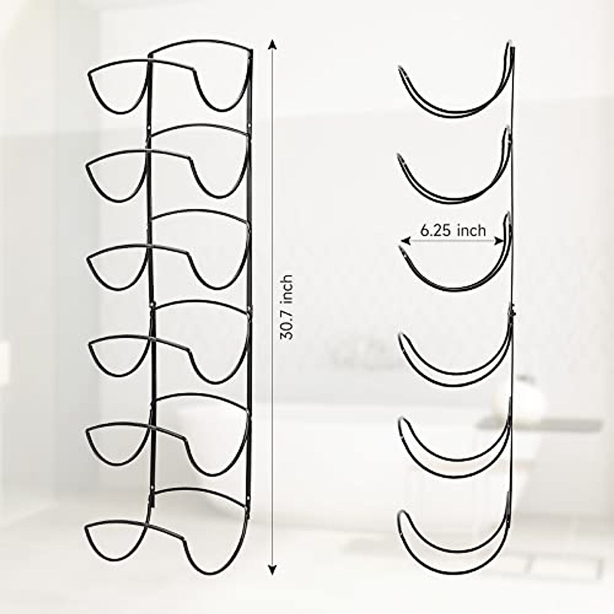 Towel Rack,Towel Holder for Bathroom Wall, Wall Towel Rack for Rolled Towels Wall Mounted Storage Organizer for Towels,Robes,Wine, Yoga Mat(Black)