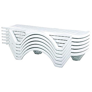 Compamia Aqua Pool Chaise Lounge Chair Stackable Marine Grade Plastic resin outdoor chaise lounge in White - Set of 4