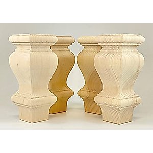 Highland Manor Wood Products Set of 4 Square Clermont Sofa Foot - 7" Tall x 2 7/8" Wide (Pine)