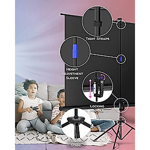 Projector Screen with Stand 100 inch - Indoor and Outdoor Projection Screen for Movie or Office Presentation - 16:9 HD Premium Wrinkle-Free Tripod Screen for Projector with Carry Bag and Tight Straps