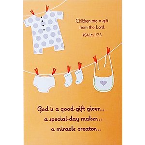 Greeting Card Children Are A Gift From The Lord - Congratulations On Your New Blessing Baby Birth Pregnancy Shower Gender Reveal Religious