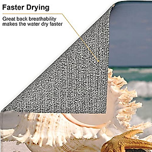 Large Seashell Starfish Printed Drying Mat For Kitchen Ultra Absorbent Microfiber Dishes Drainer Mats Non-Slip Silicone Quick Dry Pad - 18 X 16inch
