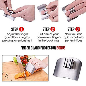 Daddy chef Stainless steel Finger guard knife cutting protector Hand Kitchen Safe slice tool for Chef - Cooking Avoid Hurting When Slicing and chopping
