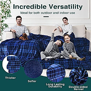 UltraCozy Big Oversized Blanket, 100x100 Inches King Sized Blanket, Double Sided Flannel, Weighted Fleece Blanket for Bed, Couch Throw, Family Blanket, Machine Washable