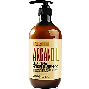 Moroccan Argan Oil Shampoo - Sulfate SLS Paraben Free Moisturizing Treatment for Women and Men - For All Types Including Curly, Dry, Damaged and Oily Hair - Hydrating and Nourishing - Salon Grade