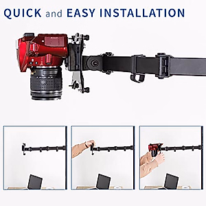 VIVO Universal VESA Adapter Bracket Kit for DSLR Cameras/Camcorders, 1/4 inch Mount, Photo and Video Shooting, Attaches to Monitor Stands for Overhead Placement, 75x75mm and 100x100mm, MOUNT-V00CAM