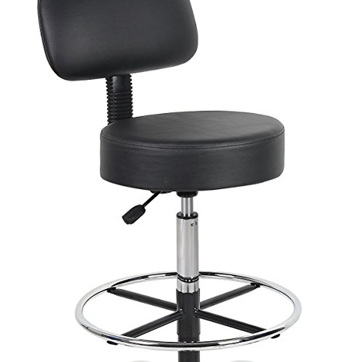 Boss Office Products B16245-BK Be Well Medical Spa Drafting Stool with Back, Black